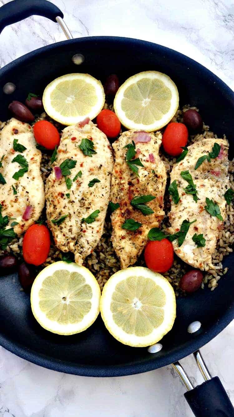 Skinny Greek Chicken and Rice