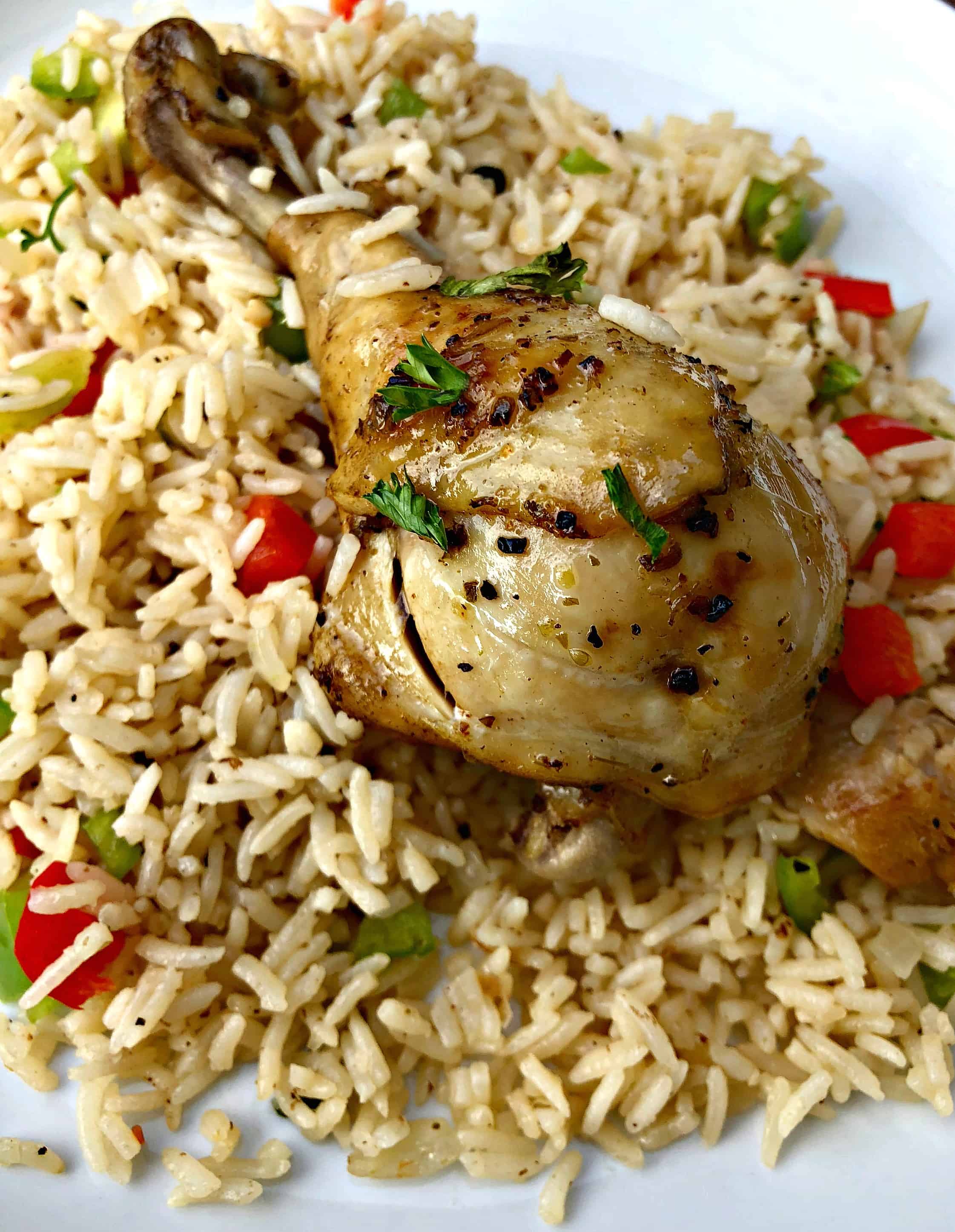 Instant Pot Chicken Drumsticks and Rice (Arroz con Pollo)