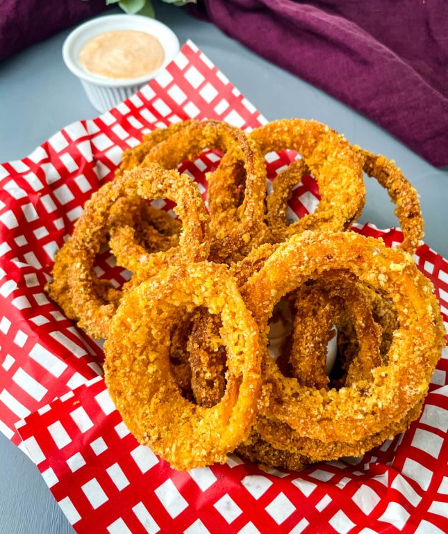 Keto Low-Carb Onion Rings + {VIDEO}