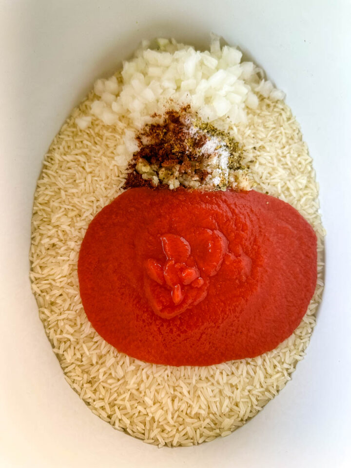 Slow Cooker Crockpot Spanish Rice (Mexican Rice)