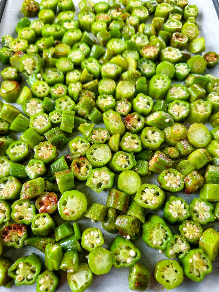 Oven Roasted Baked Okra