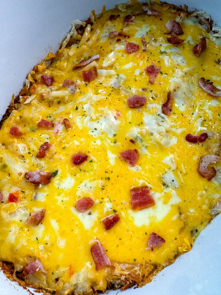 Slow Cooker Crockpot Cheesy Hash Brown Casserole