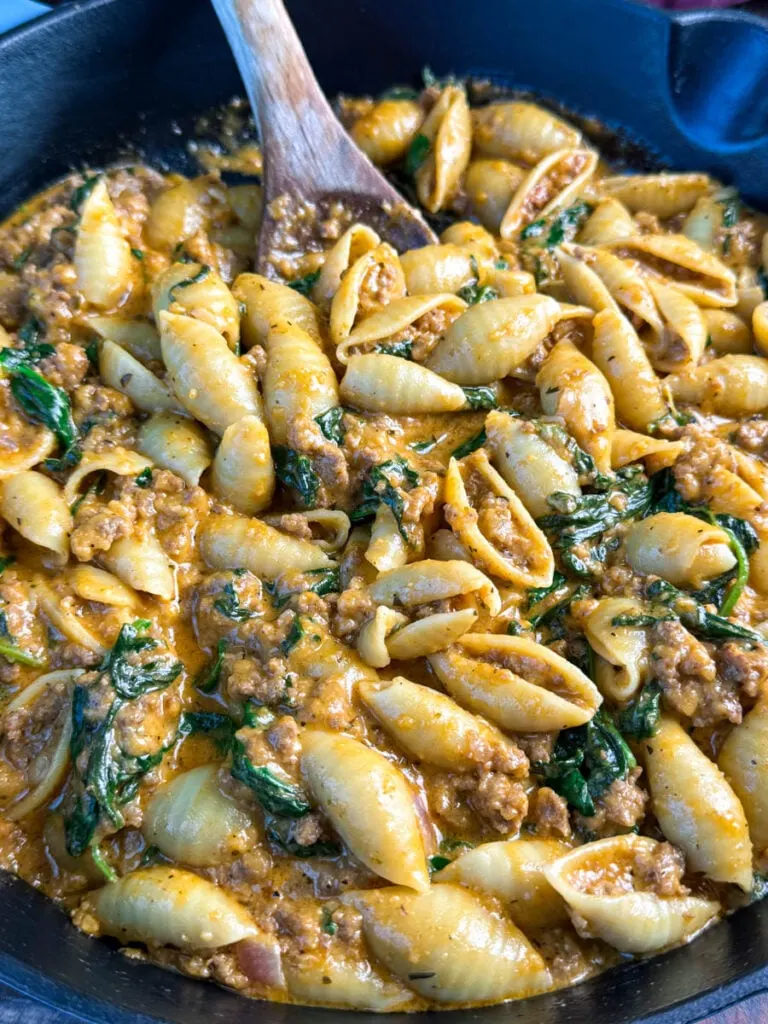 Creamy Beef and Shells (High Protein Pasta)