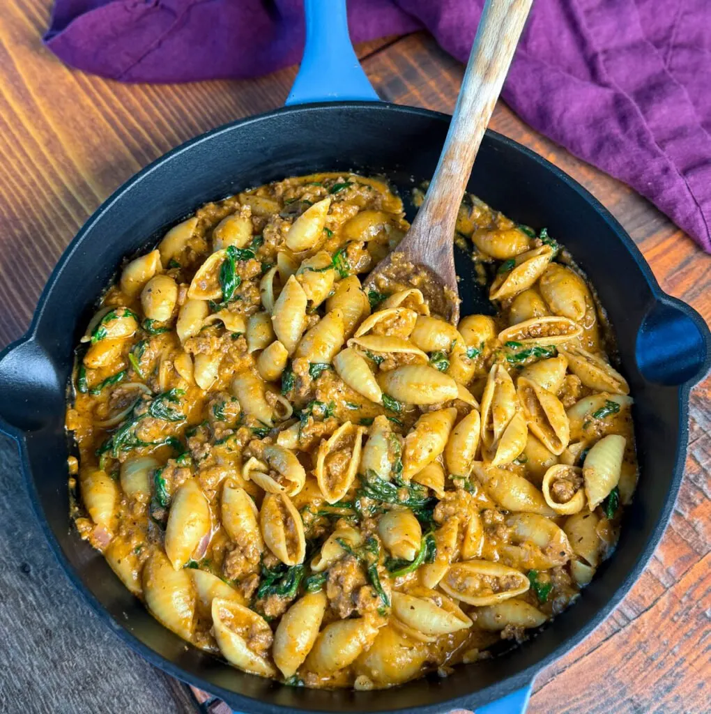 Creamy Beef and Shells (High Protein Pasta)