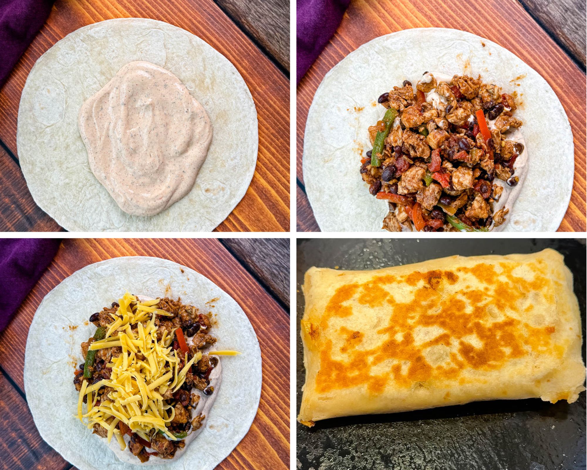 High Protein Creamy Chicken Burrito