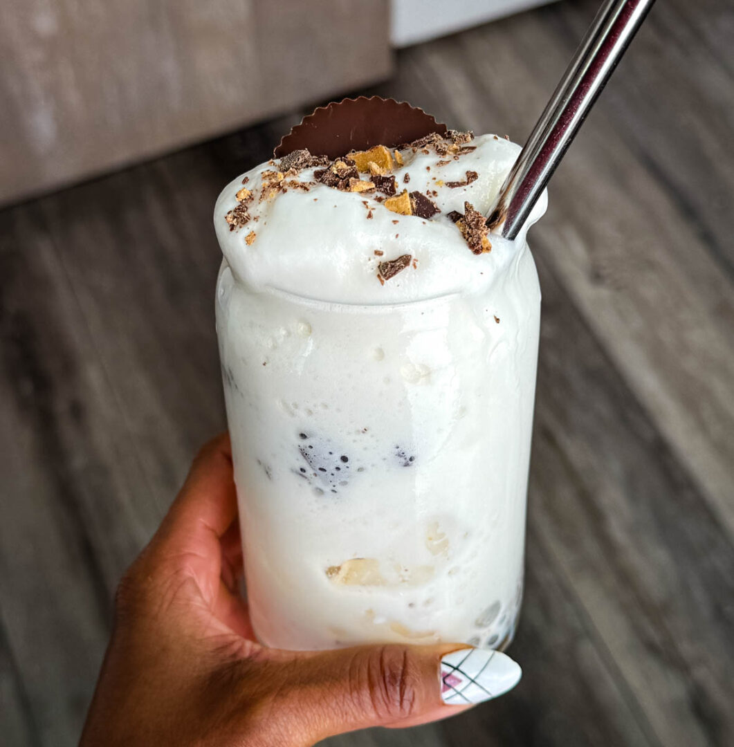 Ninja Slushi Vanilla Protein Milkshake with Peanut Butter Cups