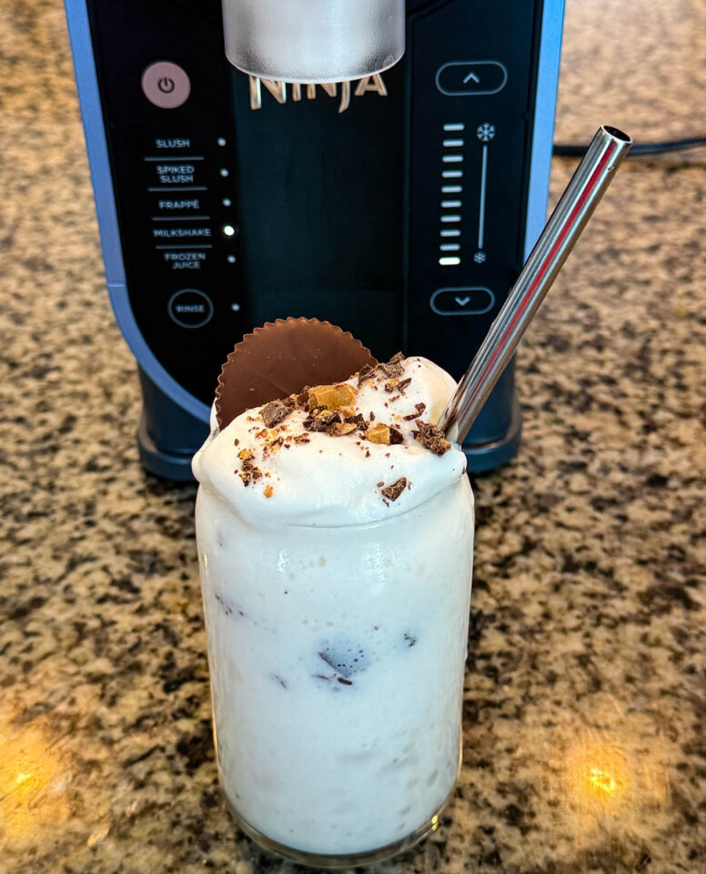 Ninja Slushi Vanilla Protein Milkshake with Peanut Butter Cups