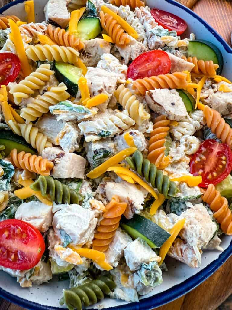 High Protein Chicken Pasta Salad