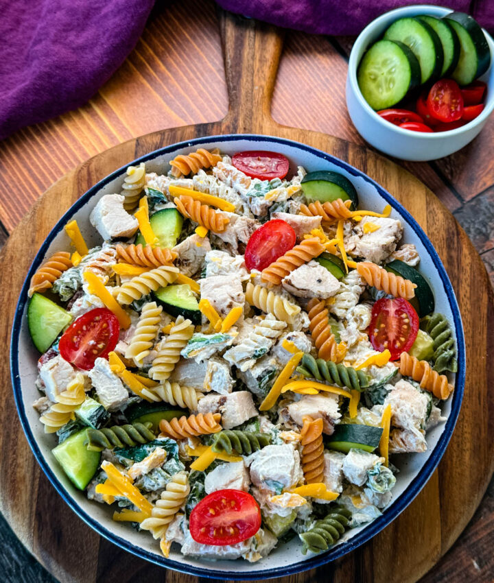 High Protein Chicken Pasta Salad