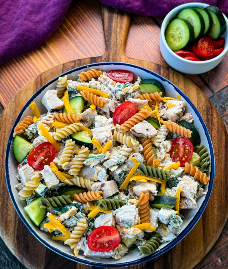 High Protein Chicken Pasta Salad